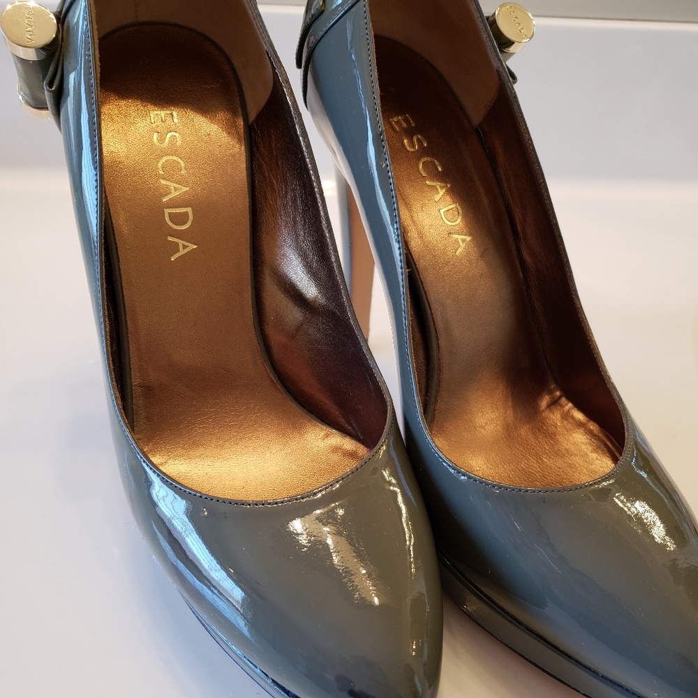 Escada Patent Leather Platform Pumps - Gem